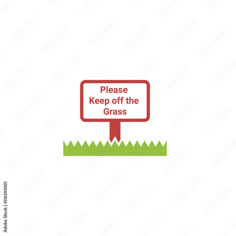 grass icon , keep off the grass Stock Vector | Adobe Stock