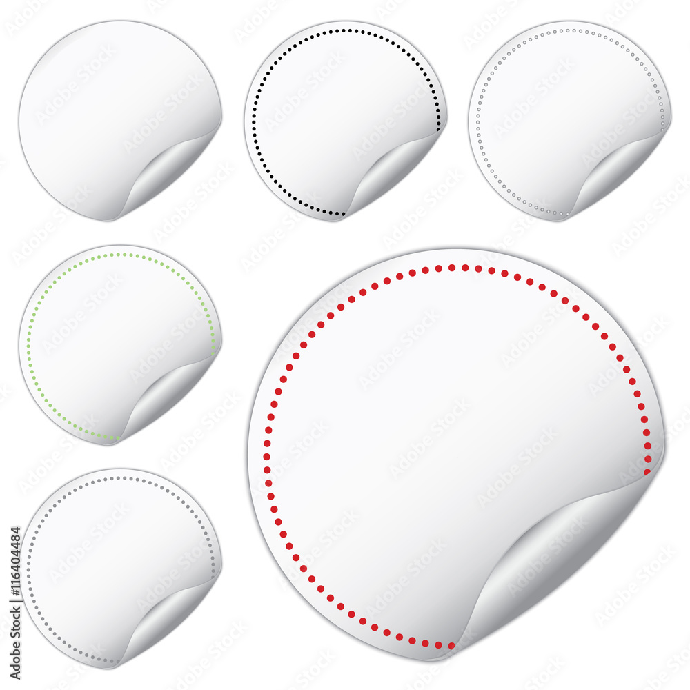 different colored round stickers set Stock Vector | Adobe Stock