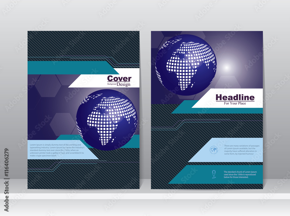 Book Cover with Technology Concept Background Stock Vector | Adobe Stock