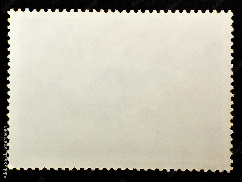 The blank Postage Stamp isolated on black background Stock Photo ...