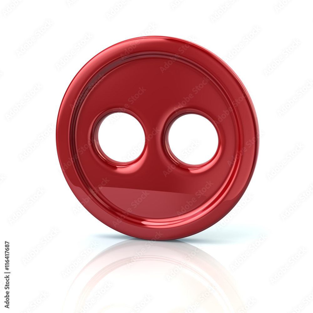 3d illustration of red sewing button Stock Illustration | Adobe Stock