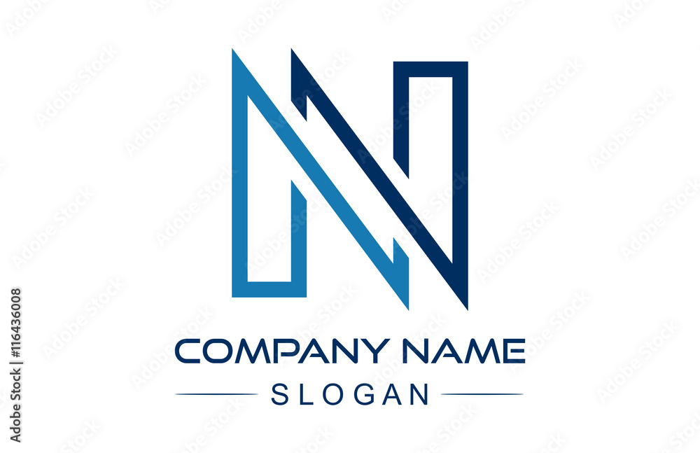 Logo Letter n line Stock Vector | Adobe Stock