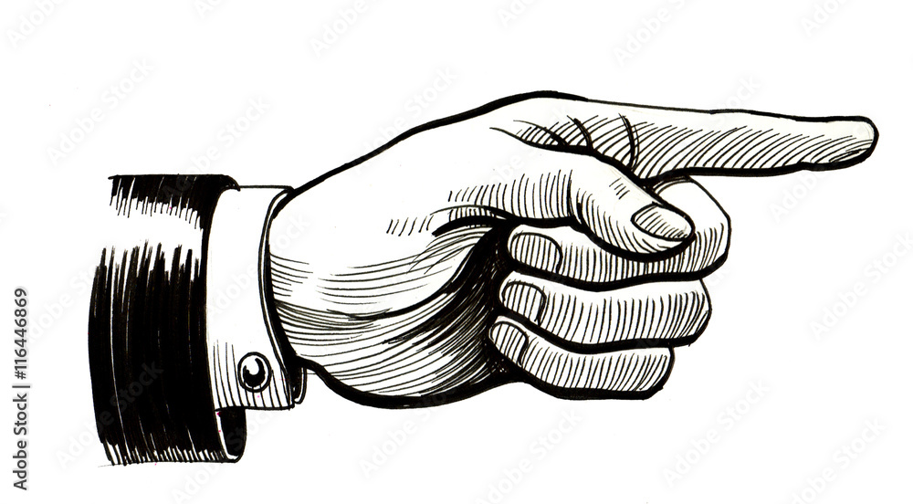 Hand pointing right Stock Illustration | Adobe Stock
