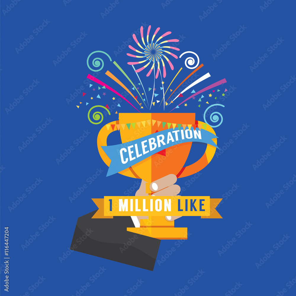 1 Million Likes Celebration Vector Illustration. Stock Vector | Adobe Stock