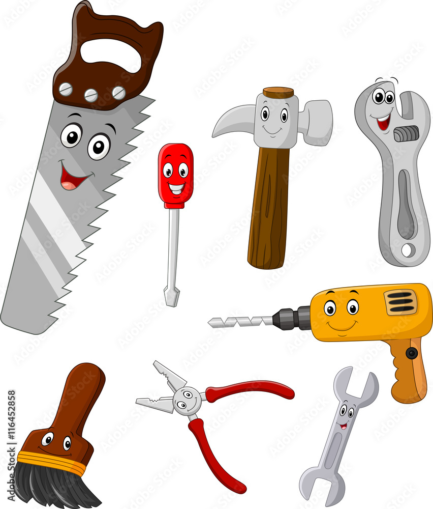 Collection of repair tool cartoon Stock Vector | Adobe Stock