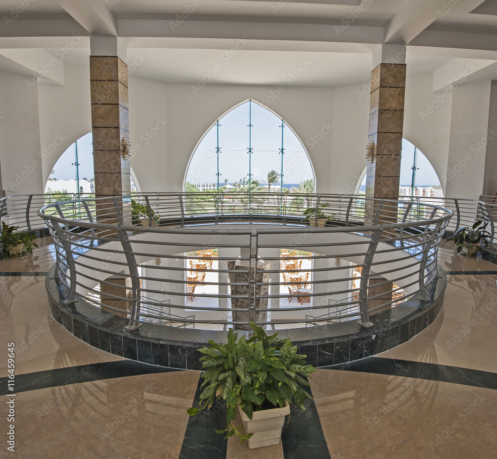 Interior architecture of atrium lobby in hotel resort Stock Photo ...