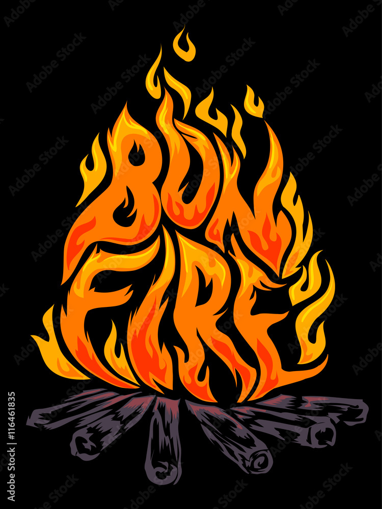 Bonfire Text Stock Vector | Adobe Stock