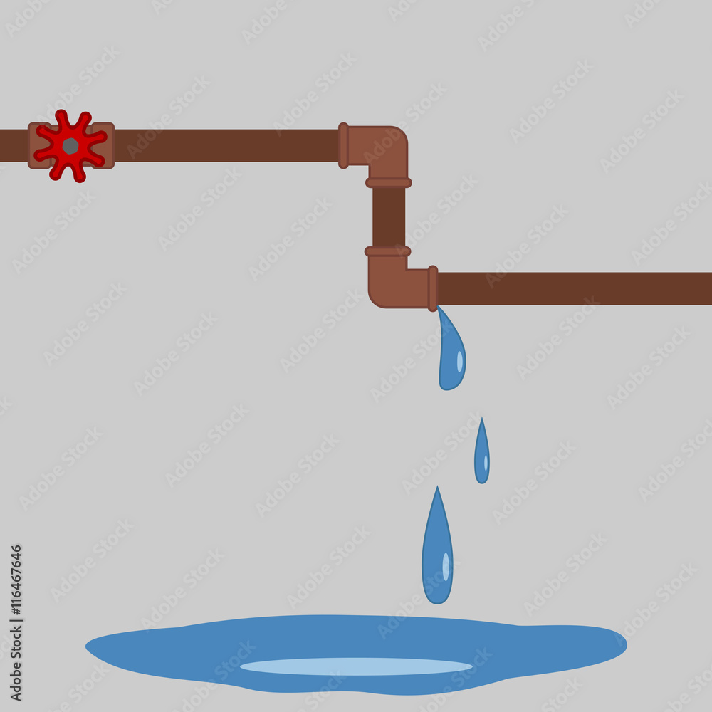 leaking water pipe Stock Vector | Adobe Stock