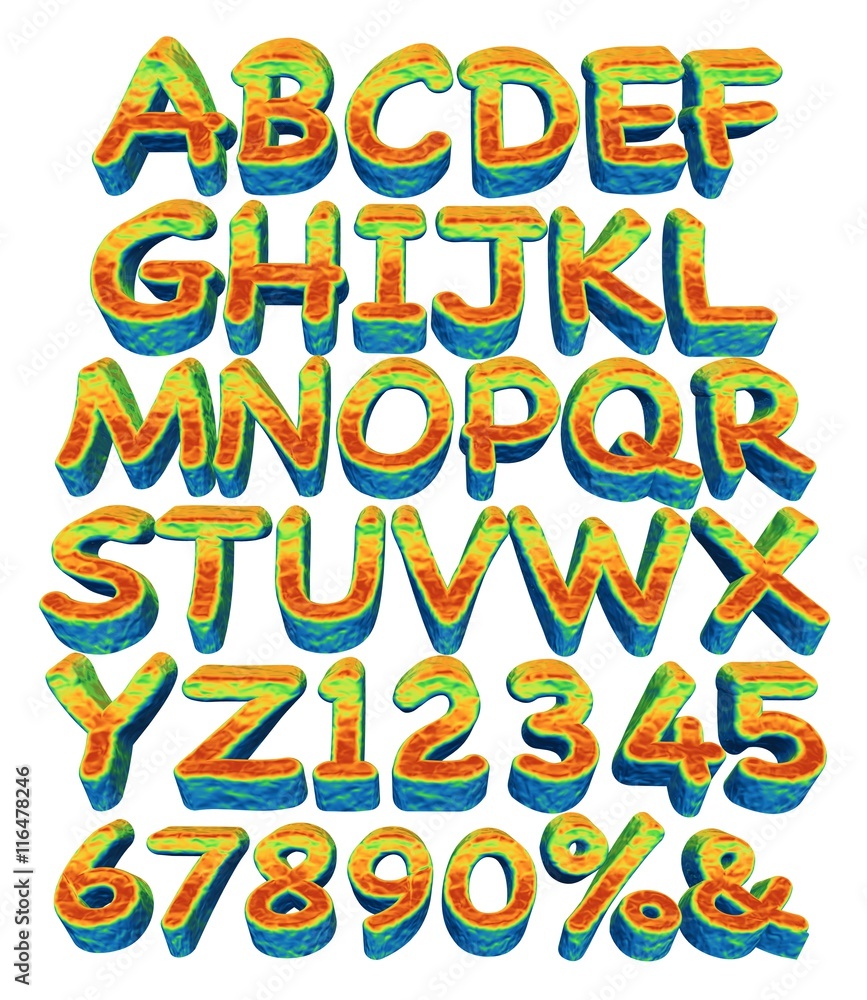 3D Alphabets on isolated white background. Stock Illustration | Adobe Stock