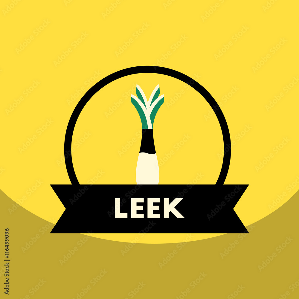flat vector icon design collection leek emblem Stock Vector | Adobe Stock