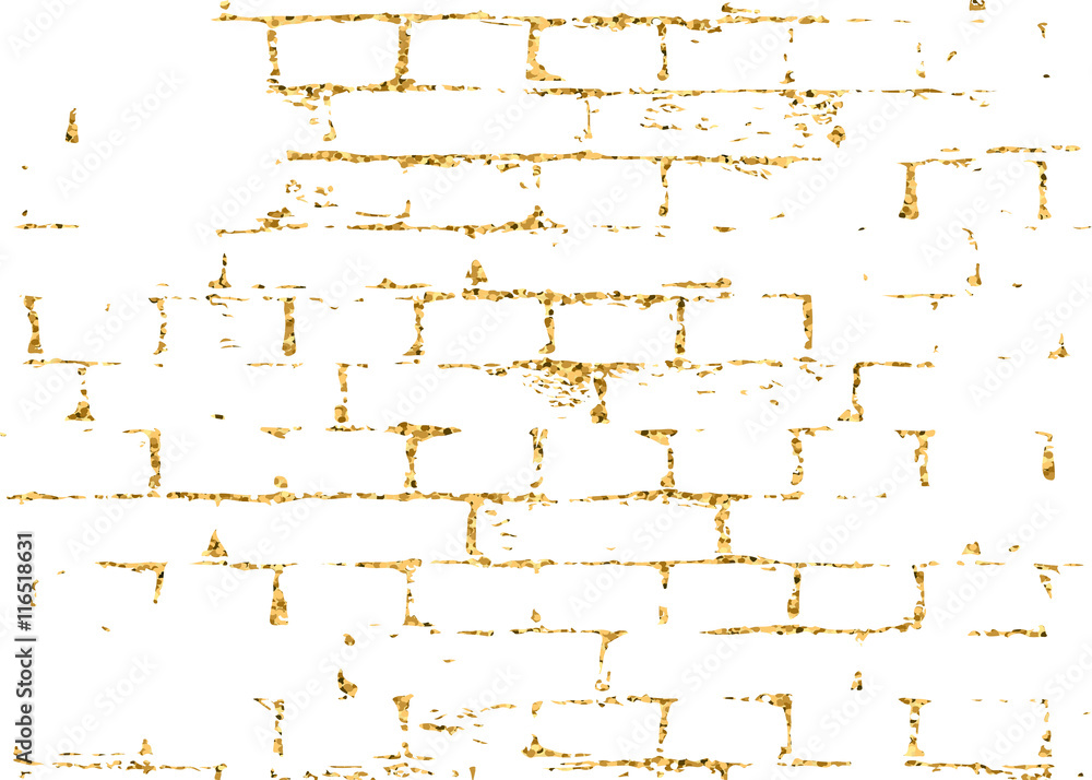 Brick wall gold texture pattern. Golden and white abstract decorative ...