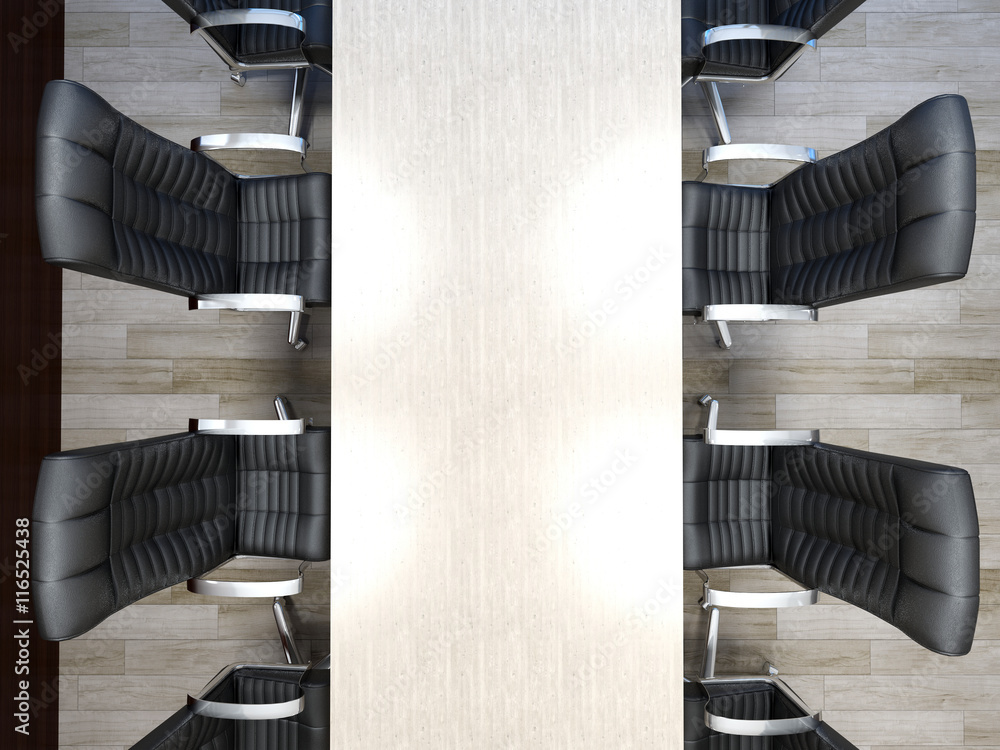 Top view. 3D rendering of office space Stock Illustration | Adobe Stock