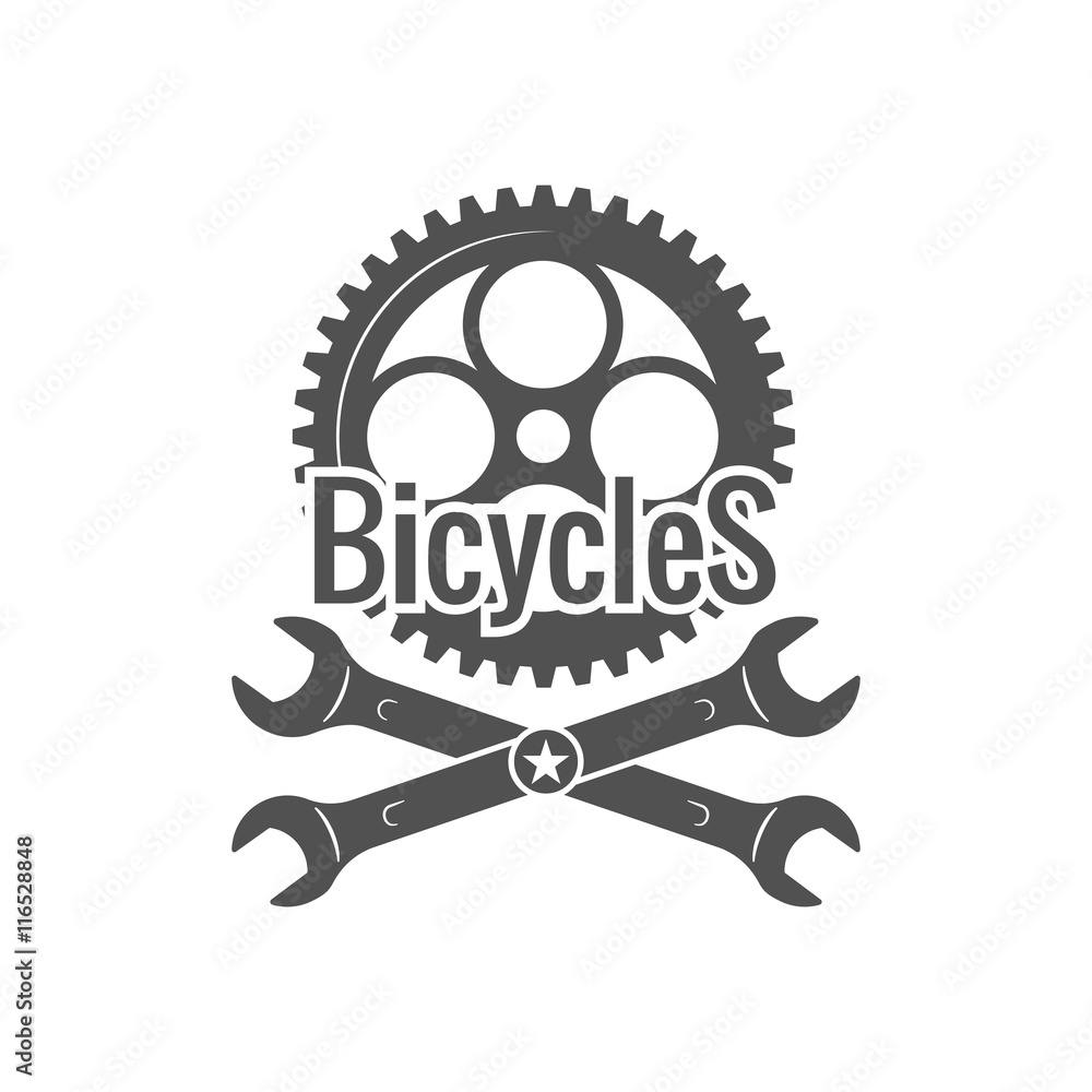 Vintage bike repair logo badges and labels. Cycle wheel isolated vector ...