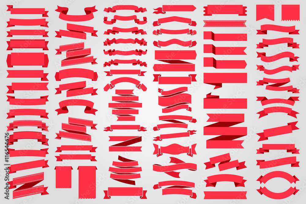 Beautiful Ribbons and Tags Collection Set Vector Design Stock Vector ...