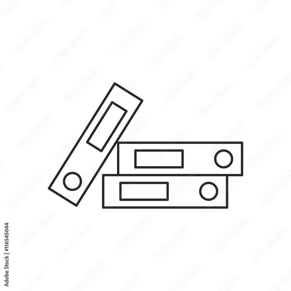 Outline document folder icon isolated on white background Stock Vector ...