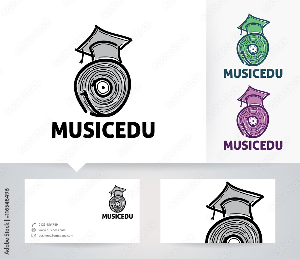 Music Record Academy vector logo with alternative colors and business ...