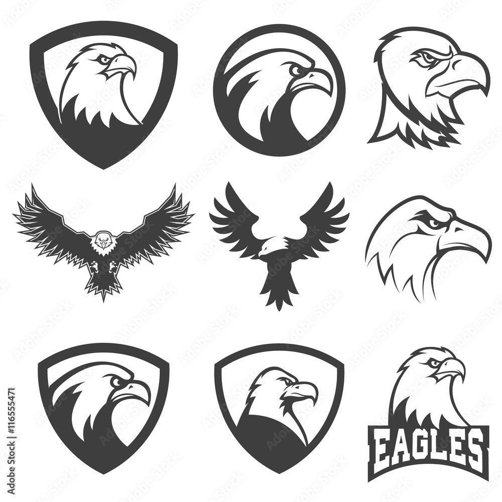 Set of emblems with eagles. Stock Vector | Adobe Stock