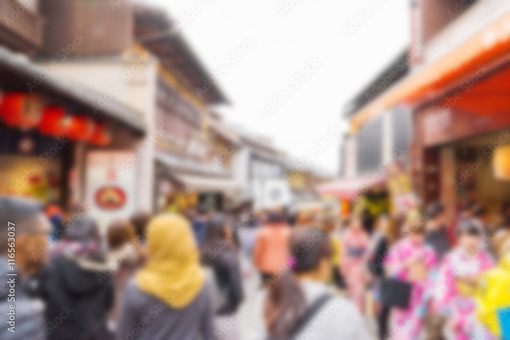 Japanese street market blur for Background Stock Photo | Adobe Stock