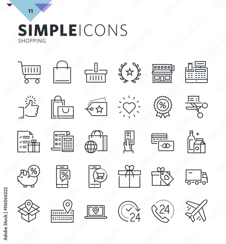 Modern thin line shopping web icons. Premium quality outline symbol ...