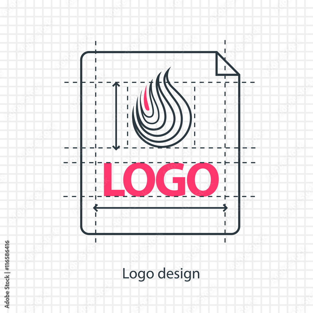.Flat line logo design. Modern thin linear stroke vector icon Stock ...