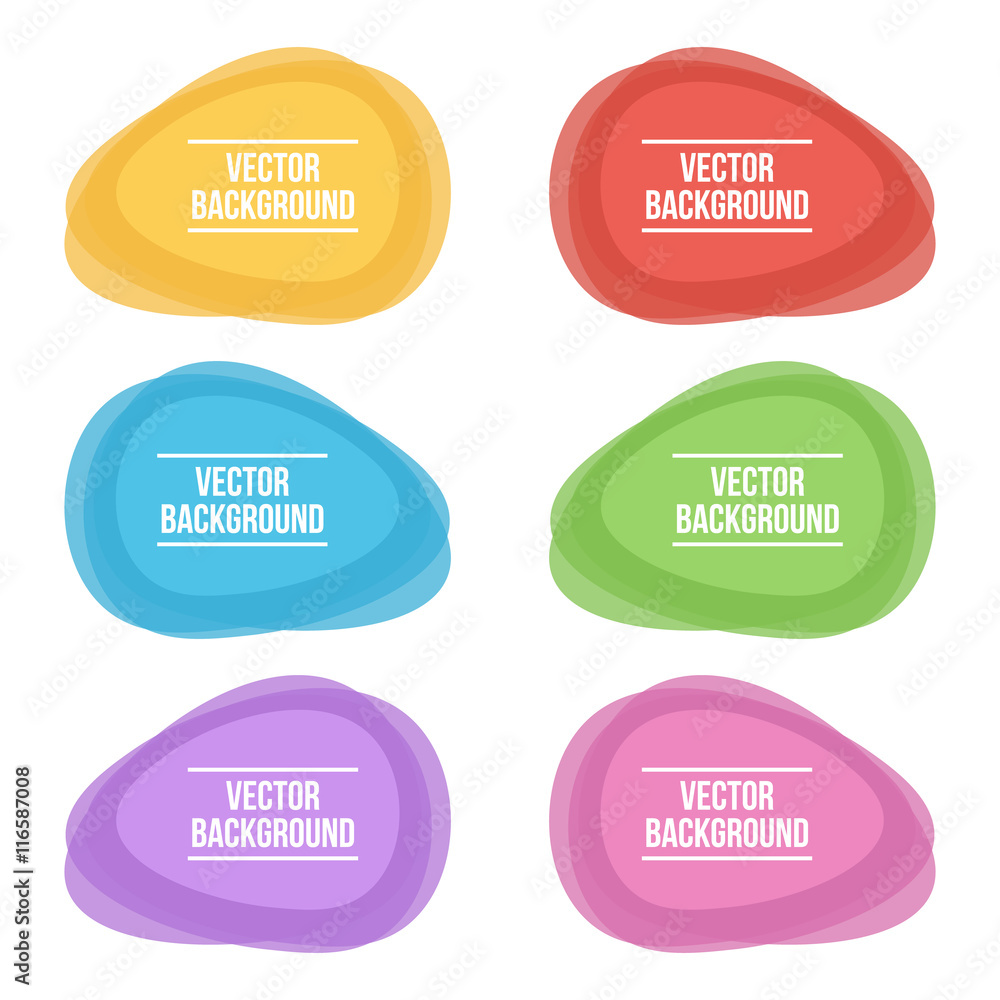 Colorful vector abstract shapes, frames, design elements isolated on ...