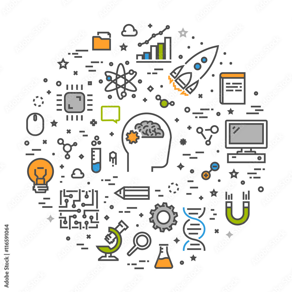 Vector line web concept for science Stock Vector | Adobe Stock