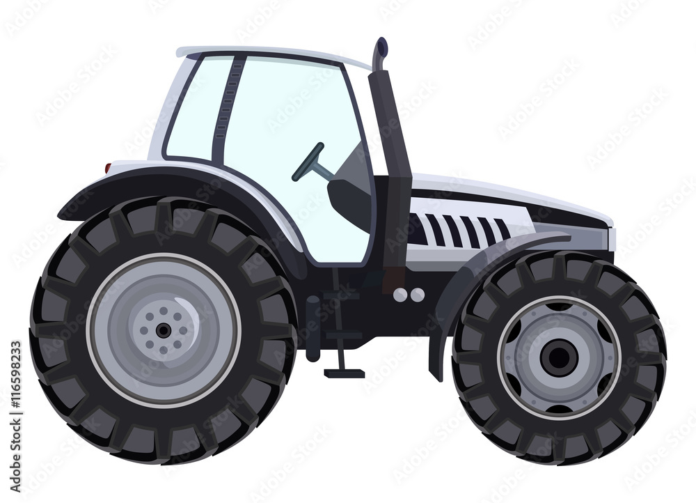 Tractor side view Stock Vector | Adobe Stock