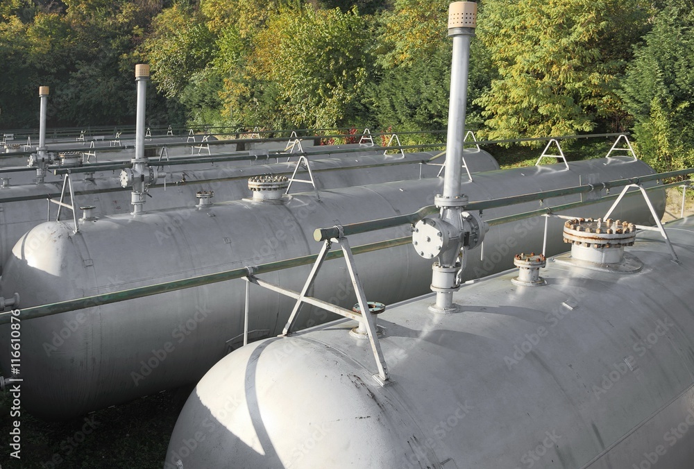 many tanks with venting valves and safety valve for the storage Stock ...