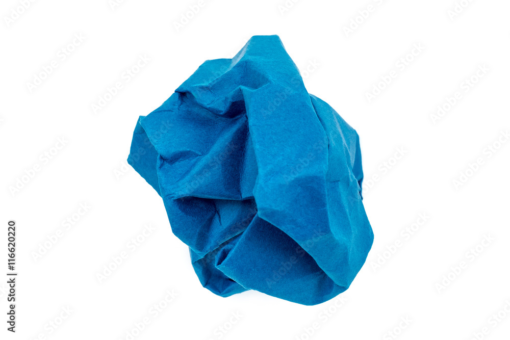 navy blue Crumpled paper ball isolated on white background Stock Photo ...