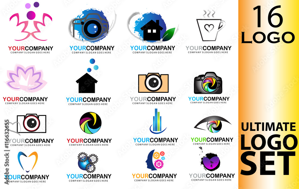 Different icons logo vector Stock Vector | Adobe Stock
