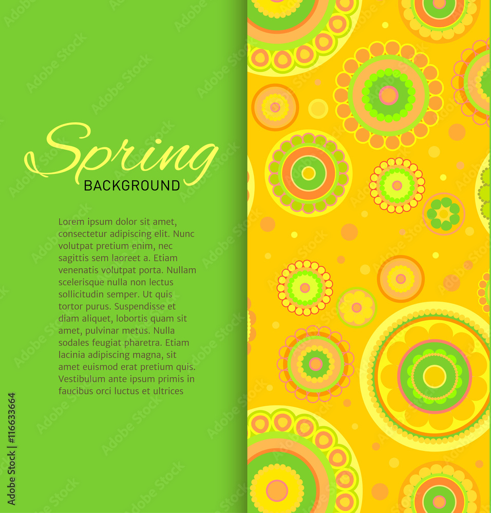 Postcard with yellow seamless pattern. Stock Vector | Adobe Stock