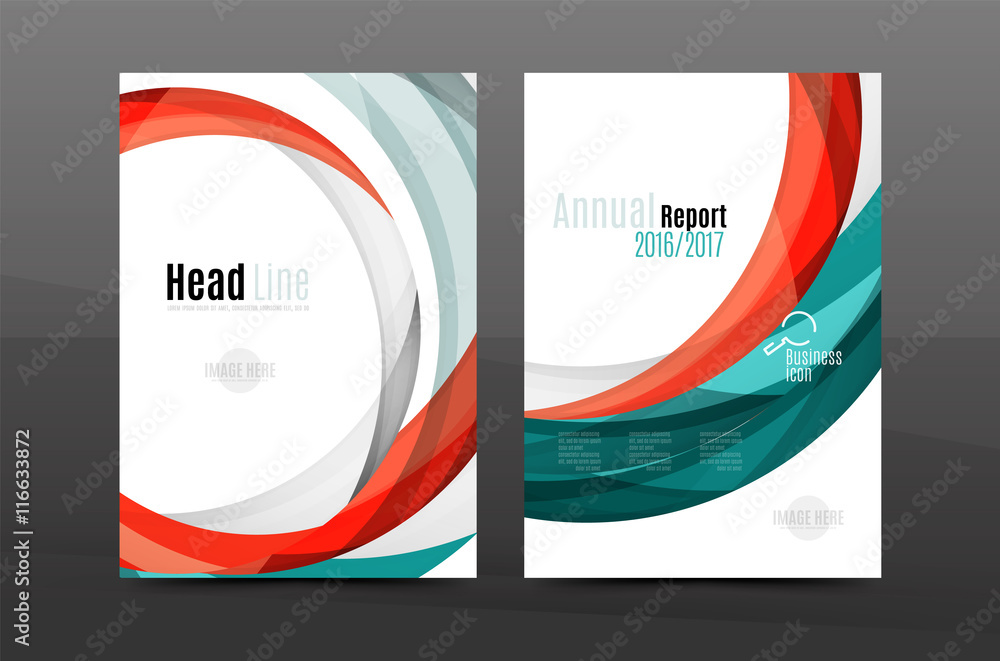 Colorful swirl design annual report cover template Stock Vector | Adobe ...