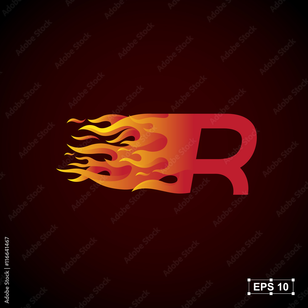 letter R logo,fire fast speed Stock Vector | Adobe Stock