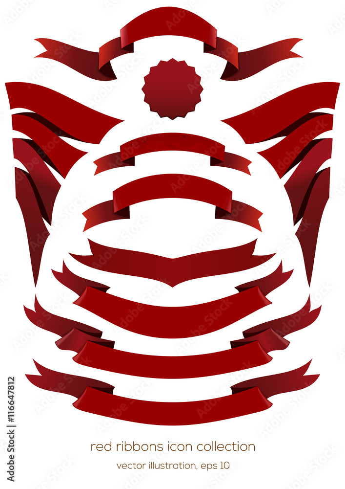 Set different ribbons icon collection. Vector illustration isolated on ...