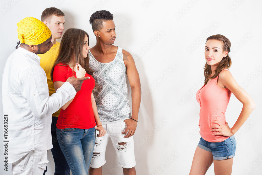 Woman Stand Out In A Crowd