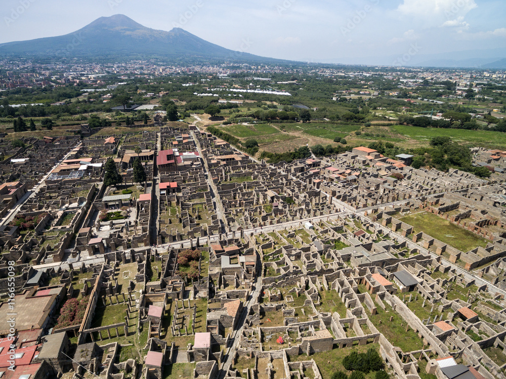 Aerial View of Ruins of Pompeii, Italy Stock Photo | Adobe Stock