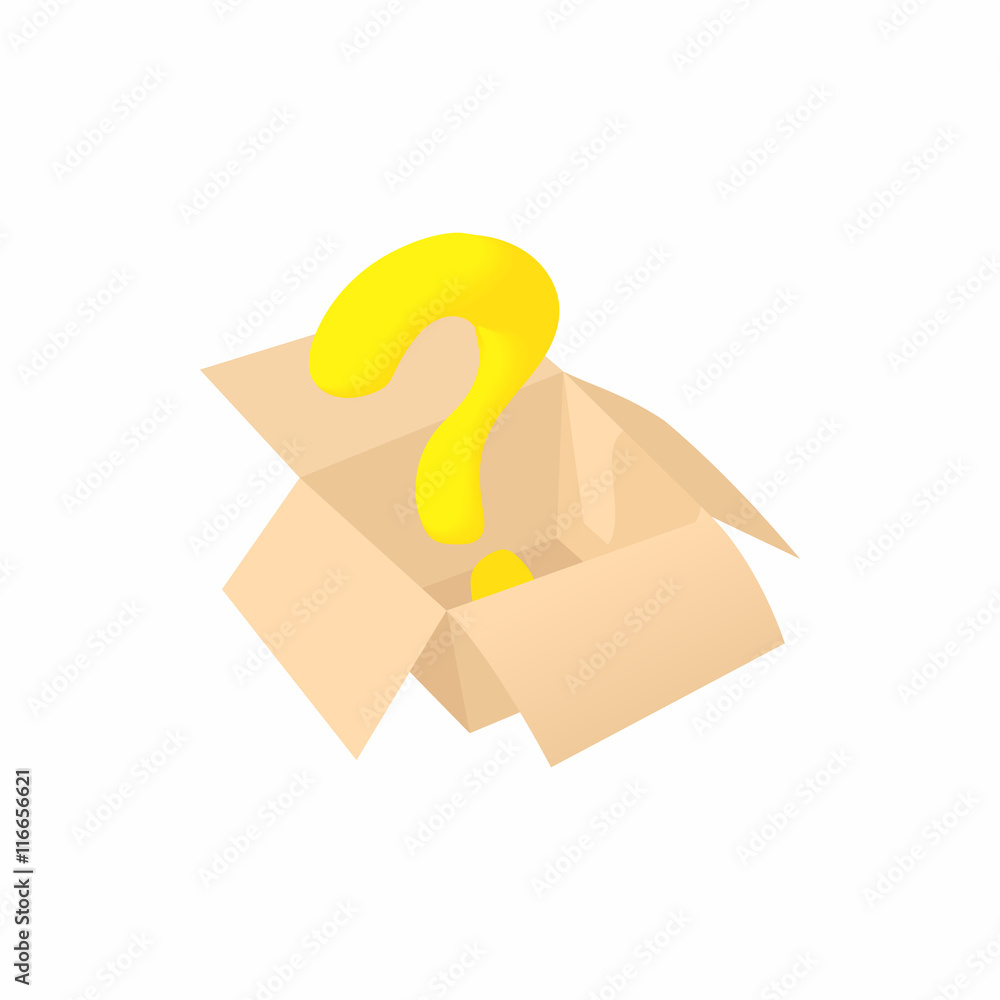 Empty box icon in cartoon style isolated on white background. Storage ...