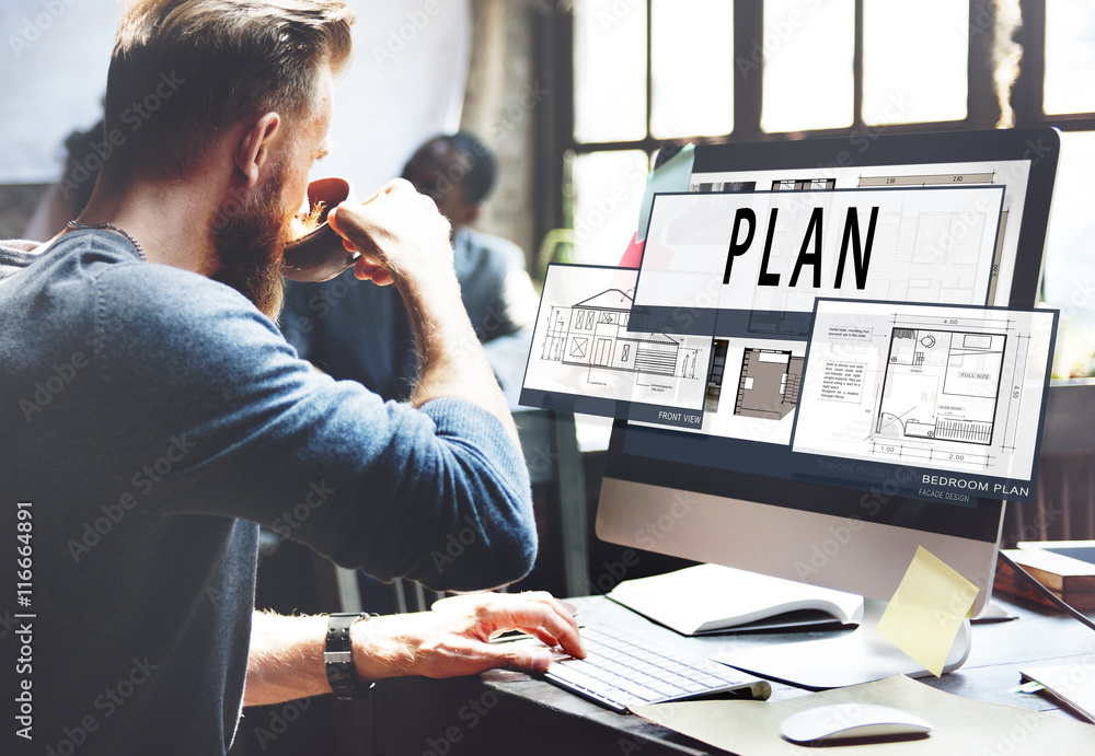 Plan Planning Architecture Blueprint Drawing Concept Stock Photo ...