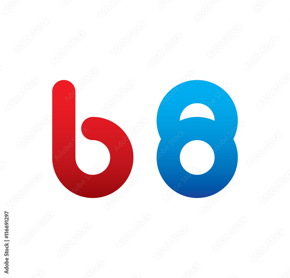 b8 logo initial blue and red Stock Vector | Adobe Stock