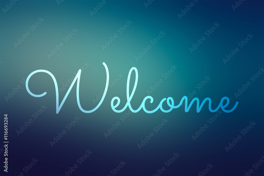 Welcome - Word on blurred Background Stock Illustration | Adobe Stock