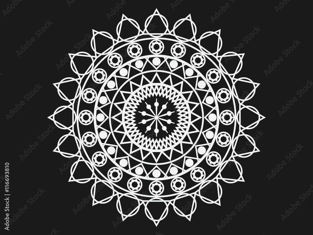 Mandala. Geometric pattern in Buddhist and Hindu style. Vector ...