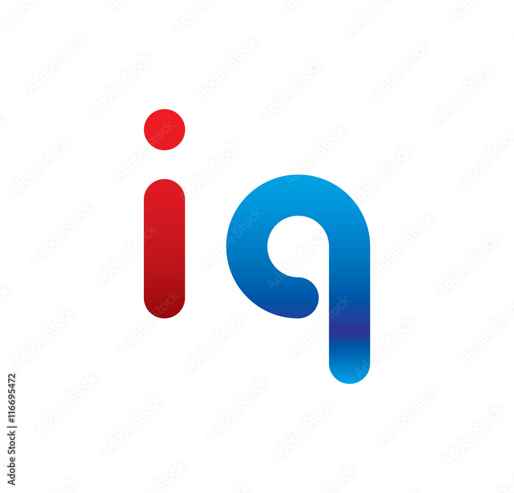 iq logo initial blue and red Stock Vector | Adobe Stock