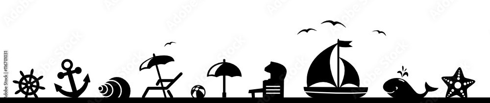 Silhouette maritim Stock Vector | Adobe Stock