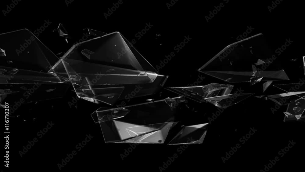 Seamless Abstract background animation of shatter glass or crystal ...