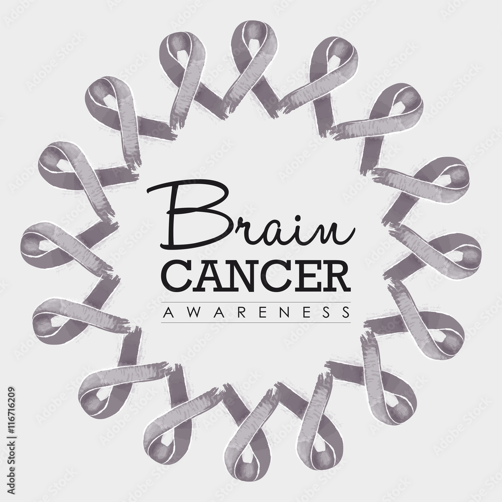 Brain cancer awareness ribbon illustration design Stock Vector | Adobe ...