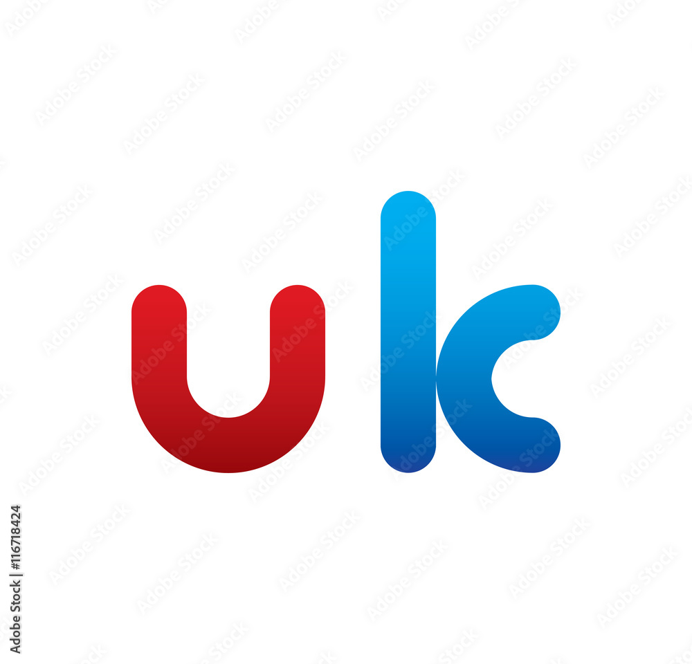 uk logo initial blue and red Stock Vector | Adobe Stock