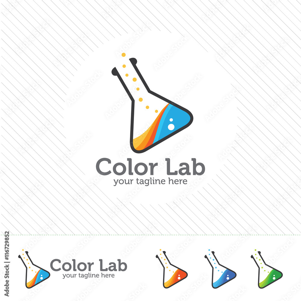 Abstract color lab logo . vector laboratory, chemical, medical test ...