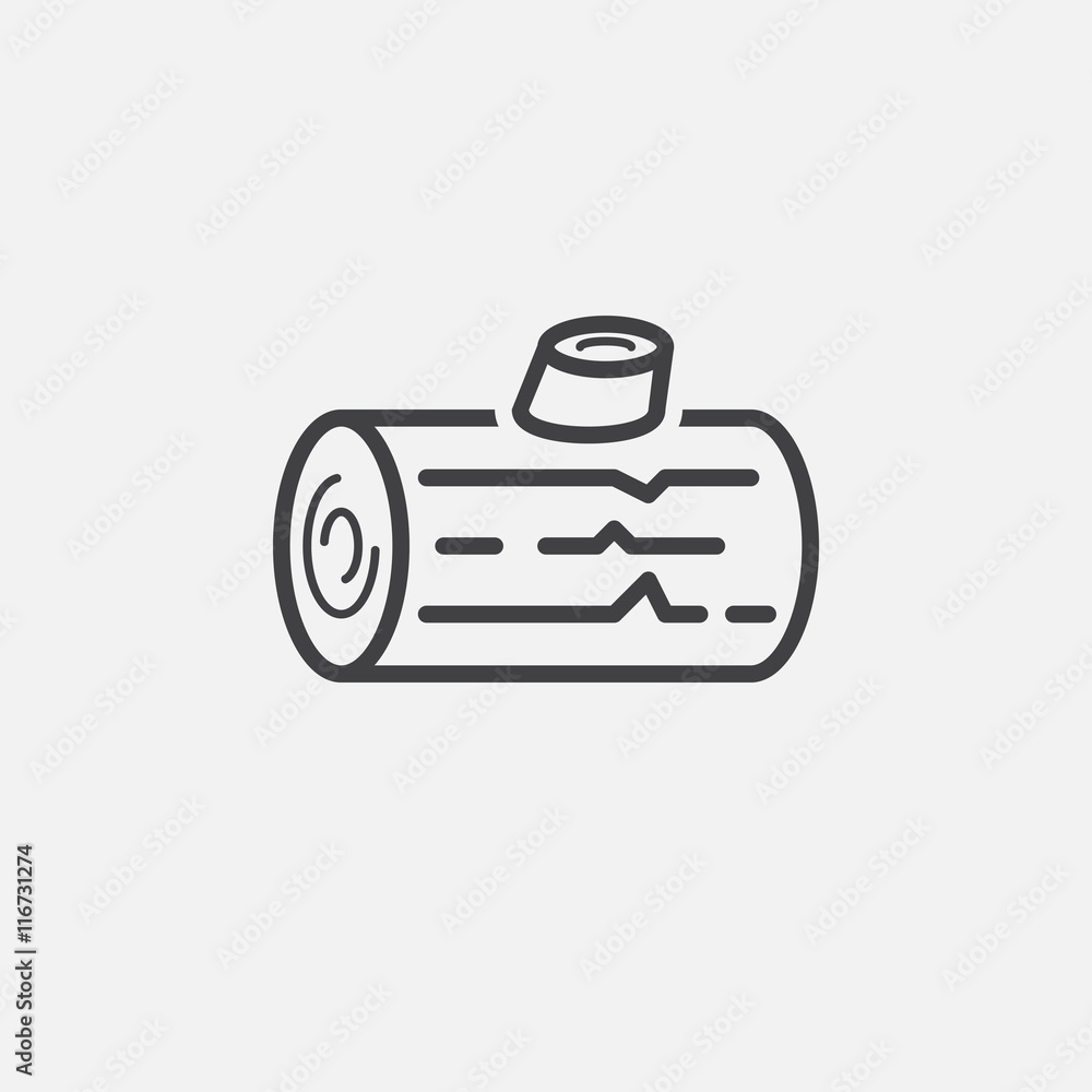 Wood, Log line icon, outline vector logo illustration, linear pictogram ...