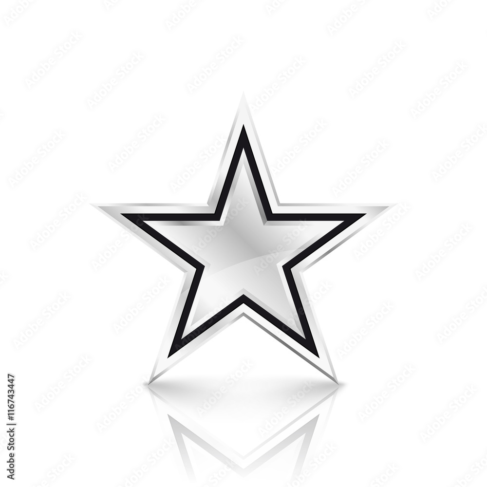 Silver star on white background. Vector Illustration Stock Vector ...
