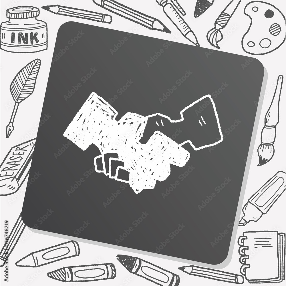 handshake doodle Stock Vector | Adobe Stock